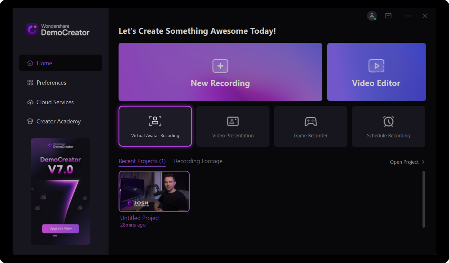 Record with AI Avatar - Wondershare DemoCreator