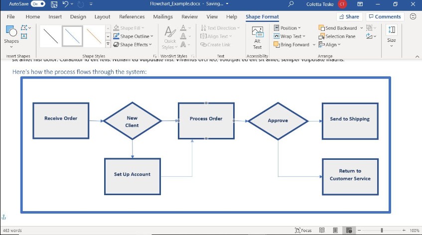 Microsoft Word Flow Chart Template