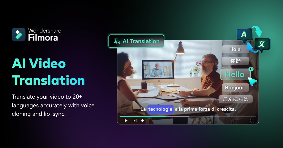 AI Video Translator With Lip-Sync & Voice Cloning | Filmora