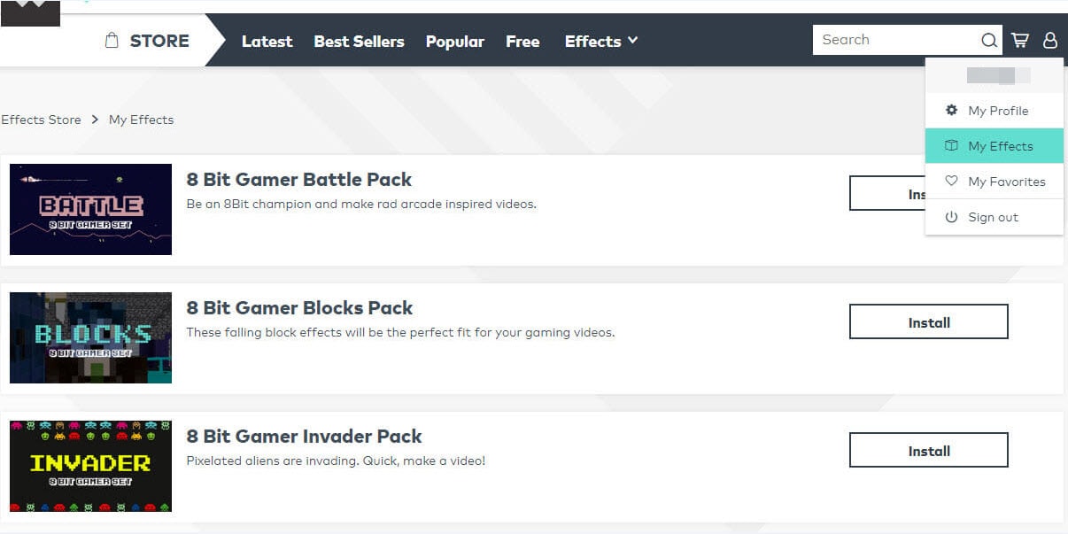 Access to Filmora's Effects