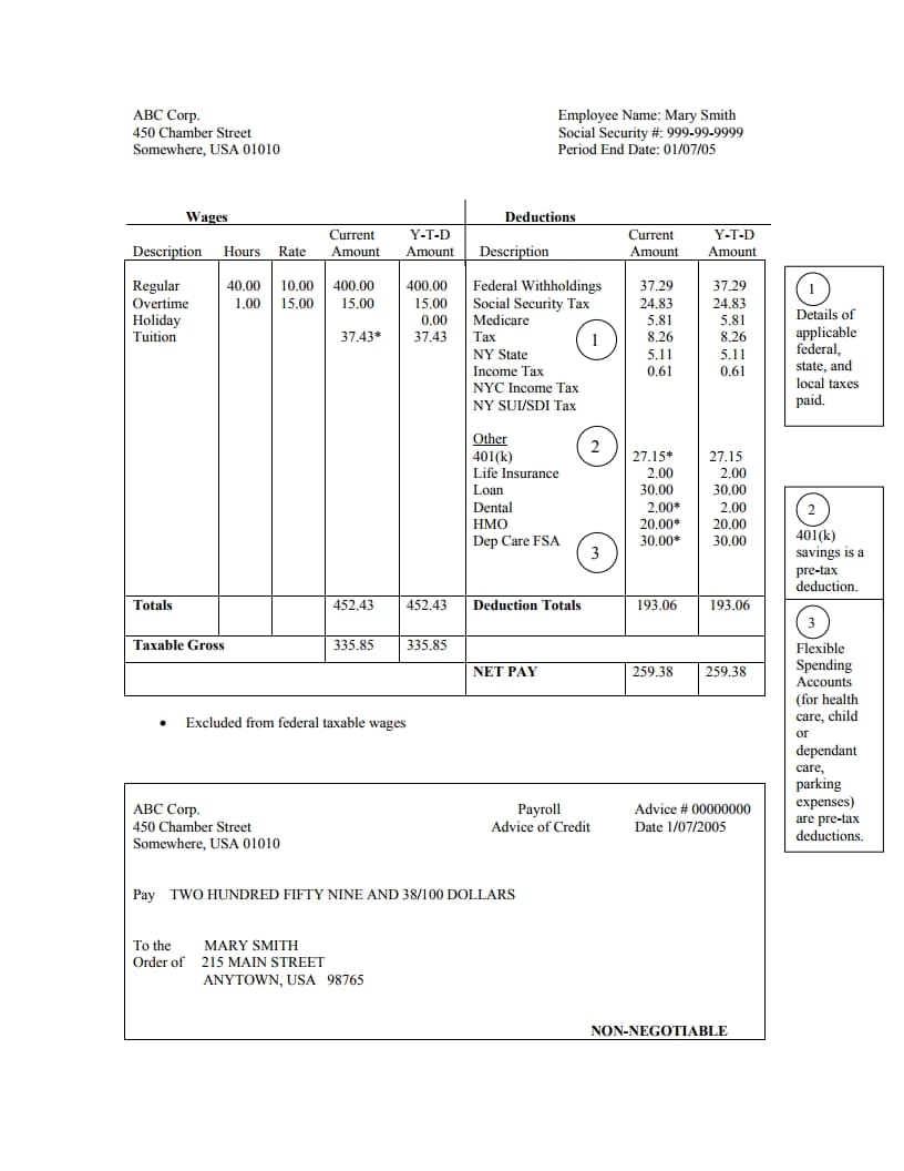 Free Fillable Pay Stub Form 10 Best Free Printable Blank Paycheck 