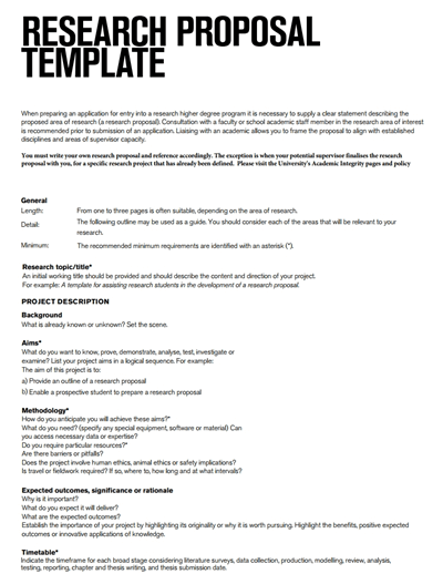 Research Proposal Template Free Download