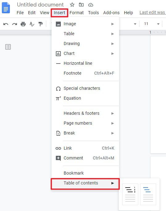 Easy Way To Make A Table Of Contents In Google Docs