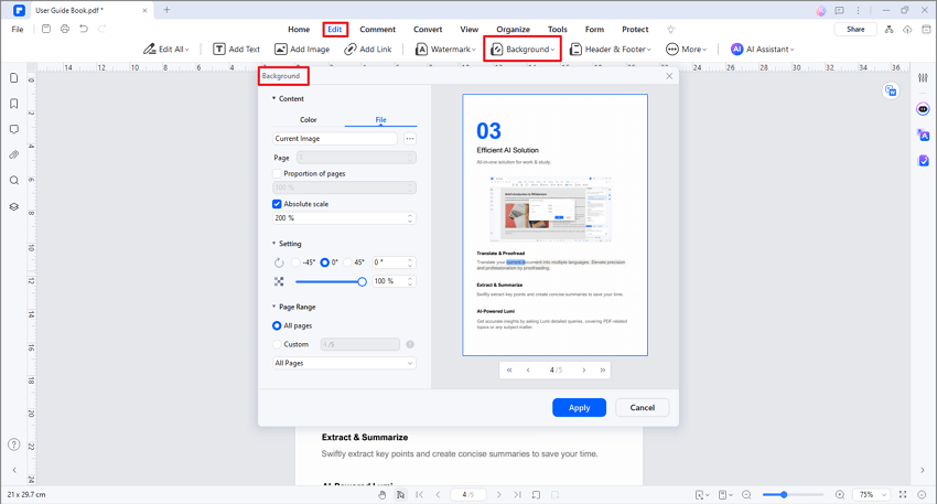 How To Change Background In PDF