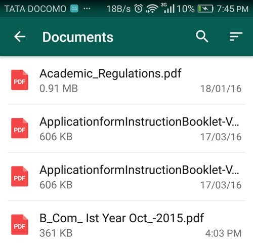 Send PDF Documents Using Whatsapp For Android
