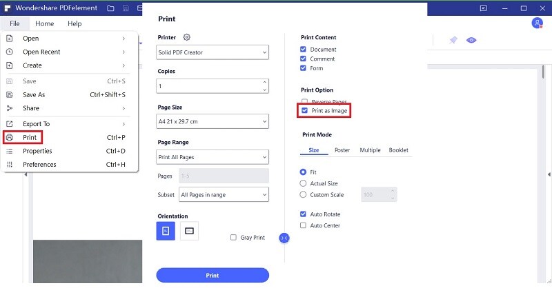 How To Print PDF As Image
