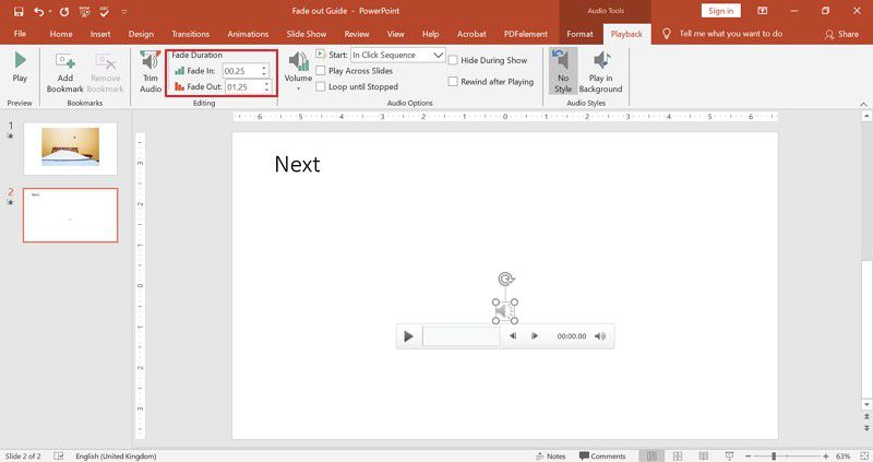 How To Fade Picture And Music In PowerPoint