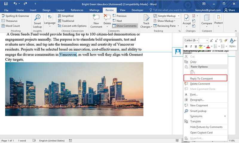 Insert Comment In Word Wondershare PDFelement
