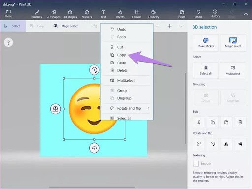 Create Transparent Image In Paint 3D