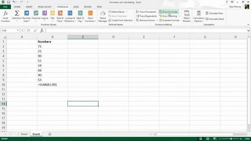 Solutions To Fix Excel Formula Not Showing Result Problem